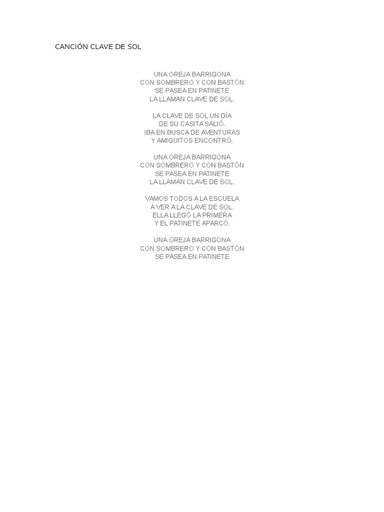 Canción Clave de Sol | PDF
