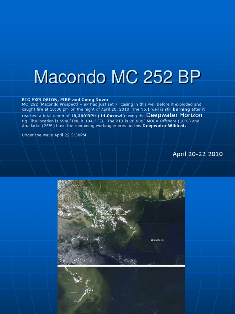 Deepwater Horizon Drilling Rig Explosion | PDF