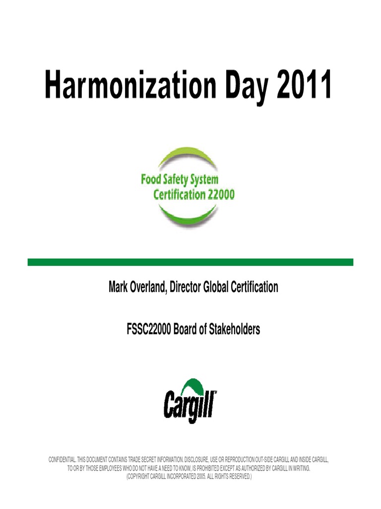 Presentation Mark Overland Cargill PDF | PDF | Food Safety | Audit