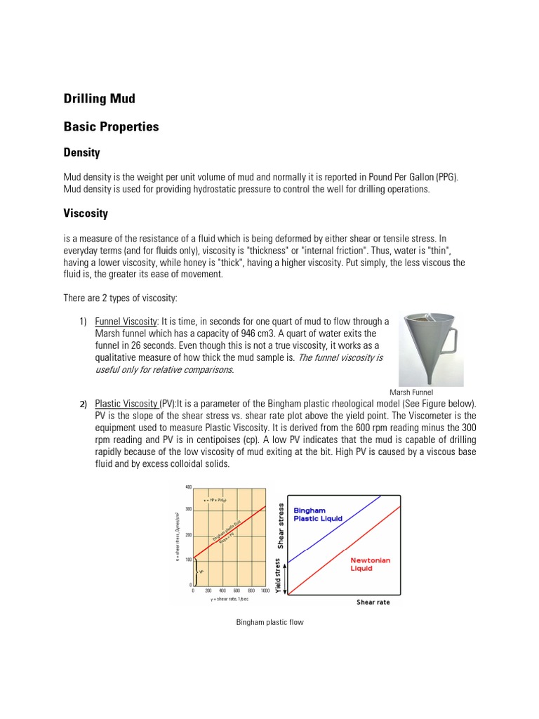 Drilling Mud Basics | PDF | Viscosity | Applied And Interdisciplinary ...