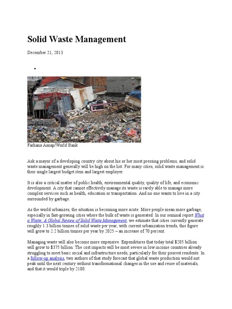 Solid Waste Management | Sewage | Sanitation