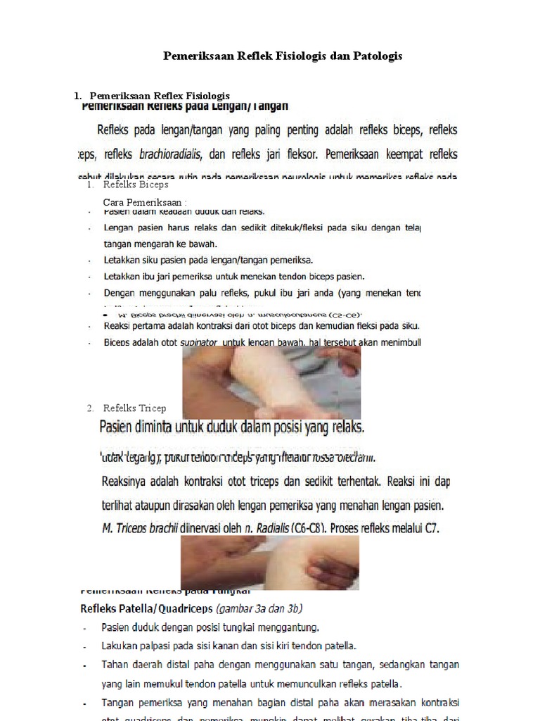 Pemeriksaan Reflek Fisiologis Dan Patologis | PDF