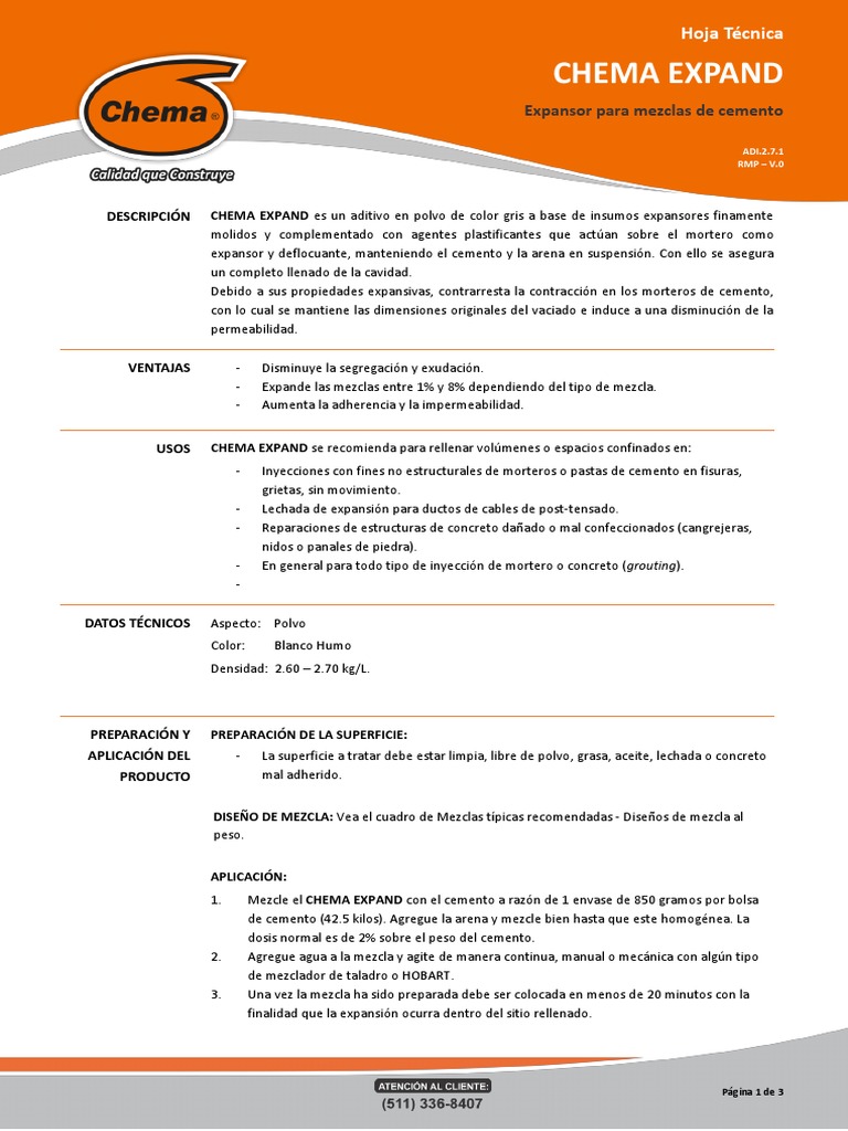 Chema Expand | PDF | Cemento | Hormigón