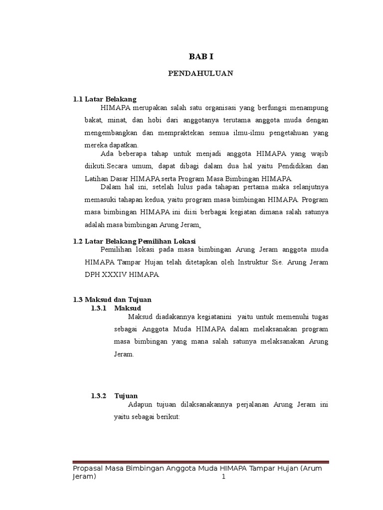 Proposal Arung Jeram | PDF