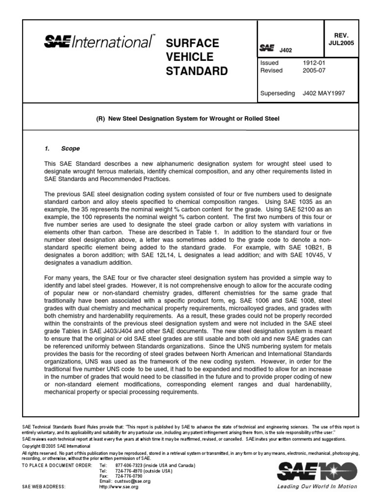 Sae J402 (Jul2005) | PDF | Alloy | Steel