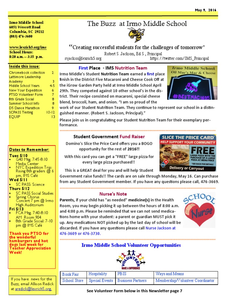The Buzz at Irmo Middle School ": First | PDF | Middle Schools | Chromebook