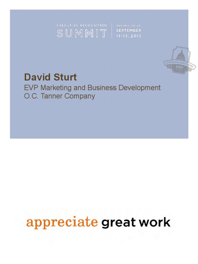 Great-Work Presentation by David Sturt PDF | PDF | Business