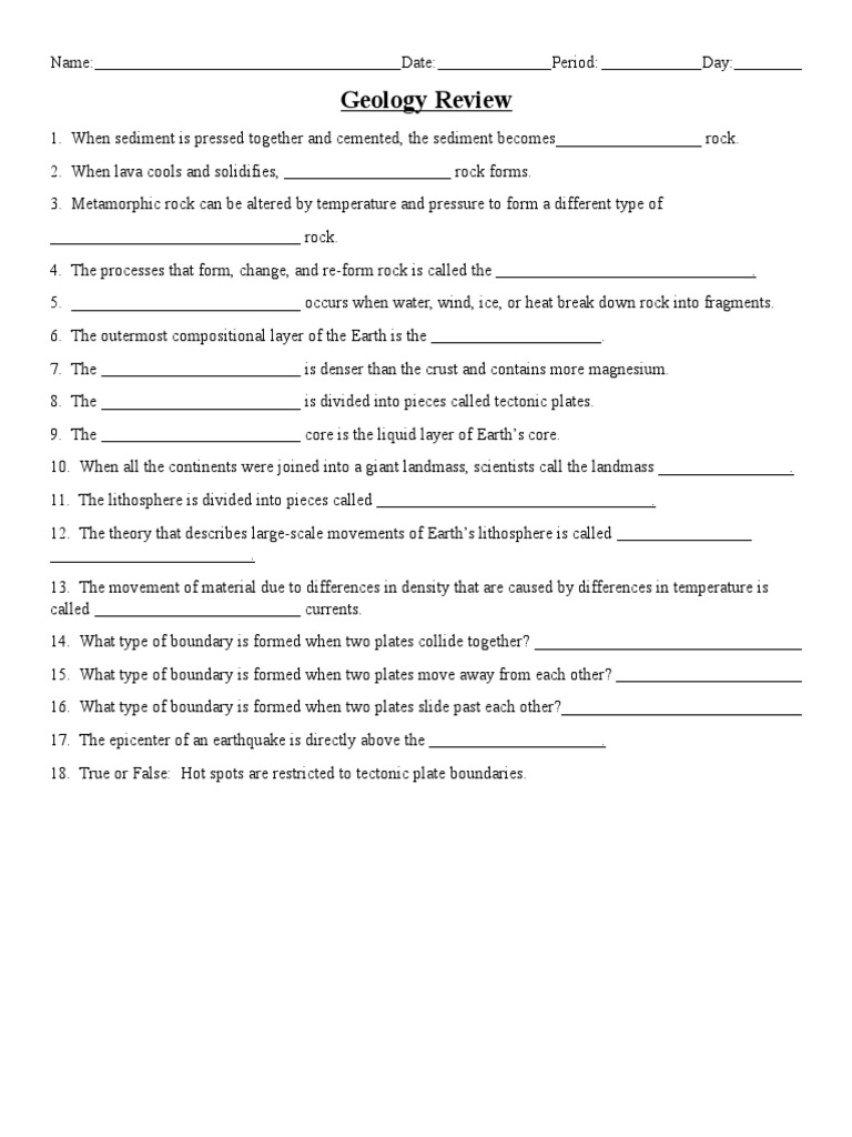 Geology, Energy, Mitosis and Meiosis Review Packet | PDF | Sexual ...