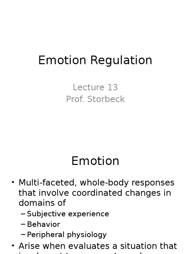 Emotion Regulation | PDF | Emotional Self Regulation | Amygdala