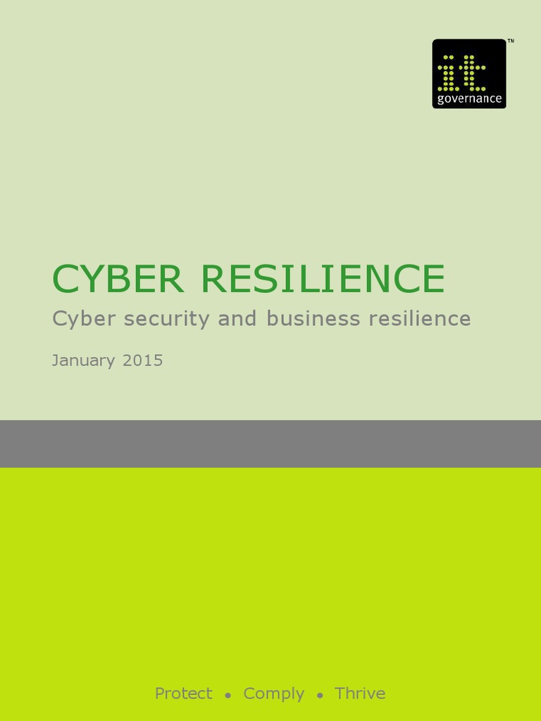 Cyber Resilience Pdf Business Continuity Computer Security