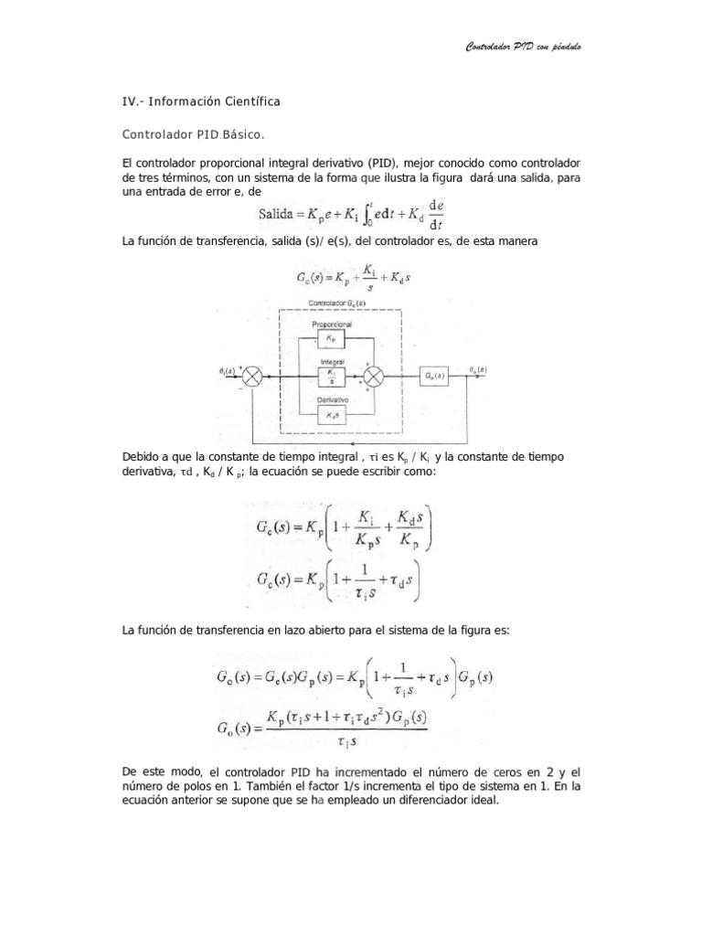 Controlador Pid | PDF | Ingeniería mecánica | Física