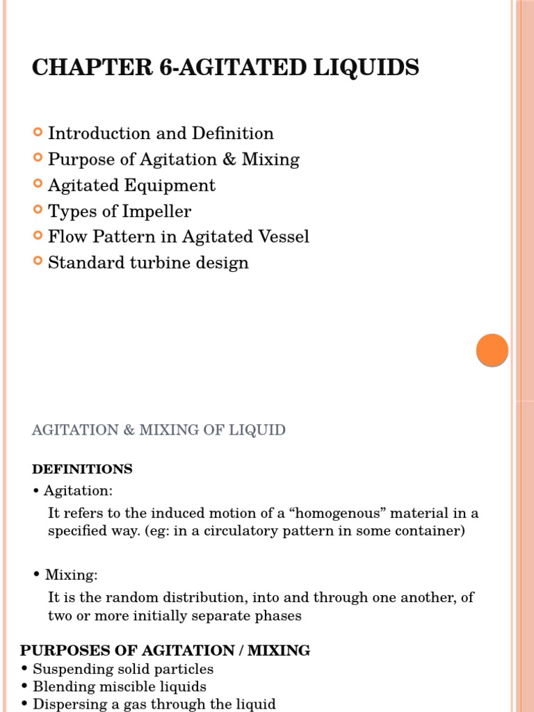 Chapter 6-Agitated Liquid | PDF | Propeller | Viscosity