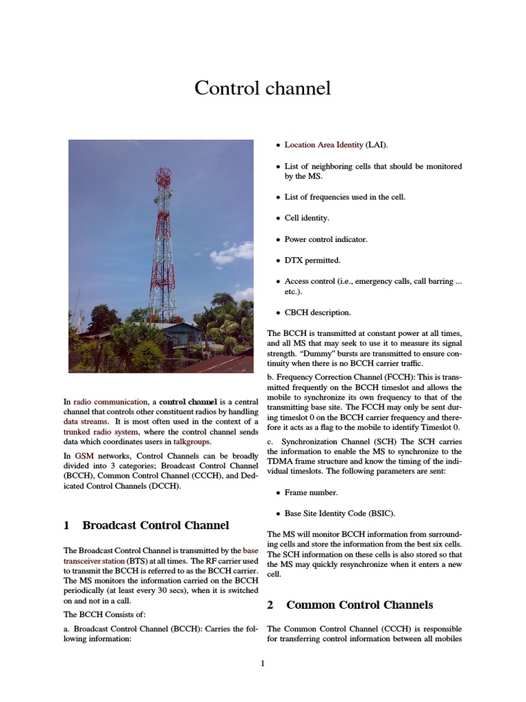 Overview of the Control Channels in GSM Mobile Networks | PDF ...