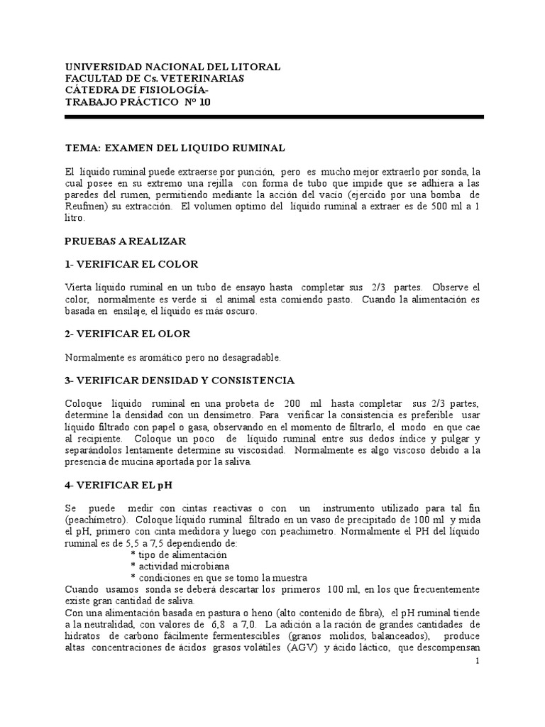 Análisis del líquido ruminal | PDF | Rumiante | Líquidos