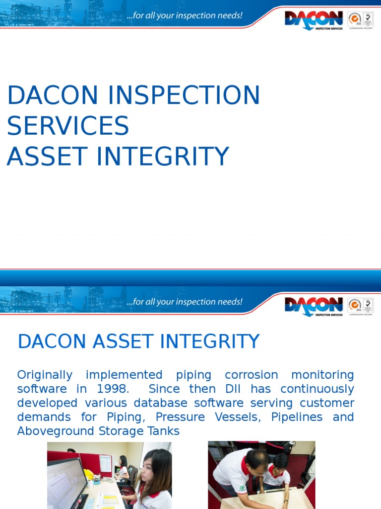 Dacon Asset Integrity Presentation | PDF | Databases | Reliability Engineering