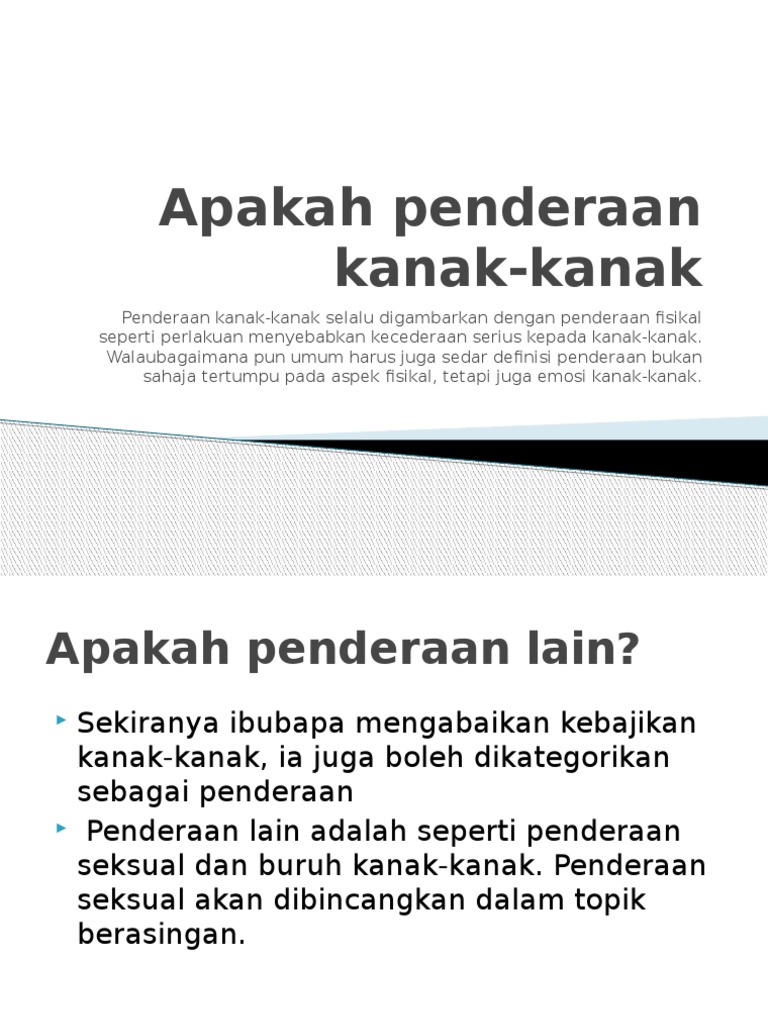 Apakah Penderaan Kanak-Kanak | PDF