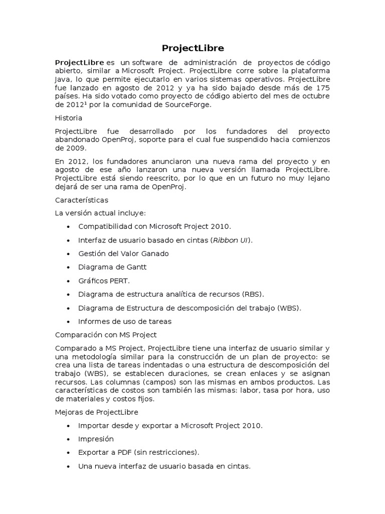 Project Libre | PDF | Software libre | Software