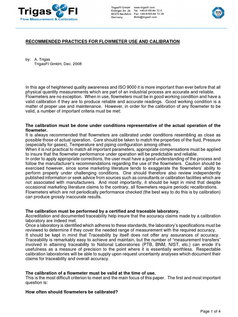 Calibration Frequency en | PDF | Flow Measurement | Calibration