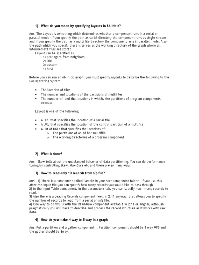 Ab Initio FAQ's Part1 | PDF | Parameter (Computer Programming) | Function (Mathematics)