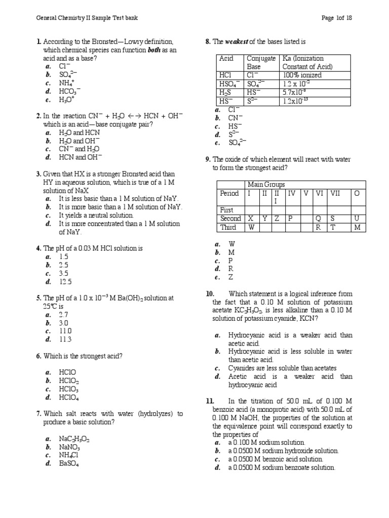 ACS Practice Exam | PDF | Reaction Rate | Chemical Polarity