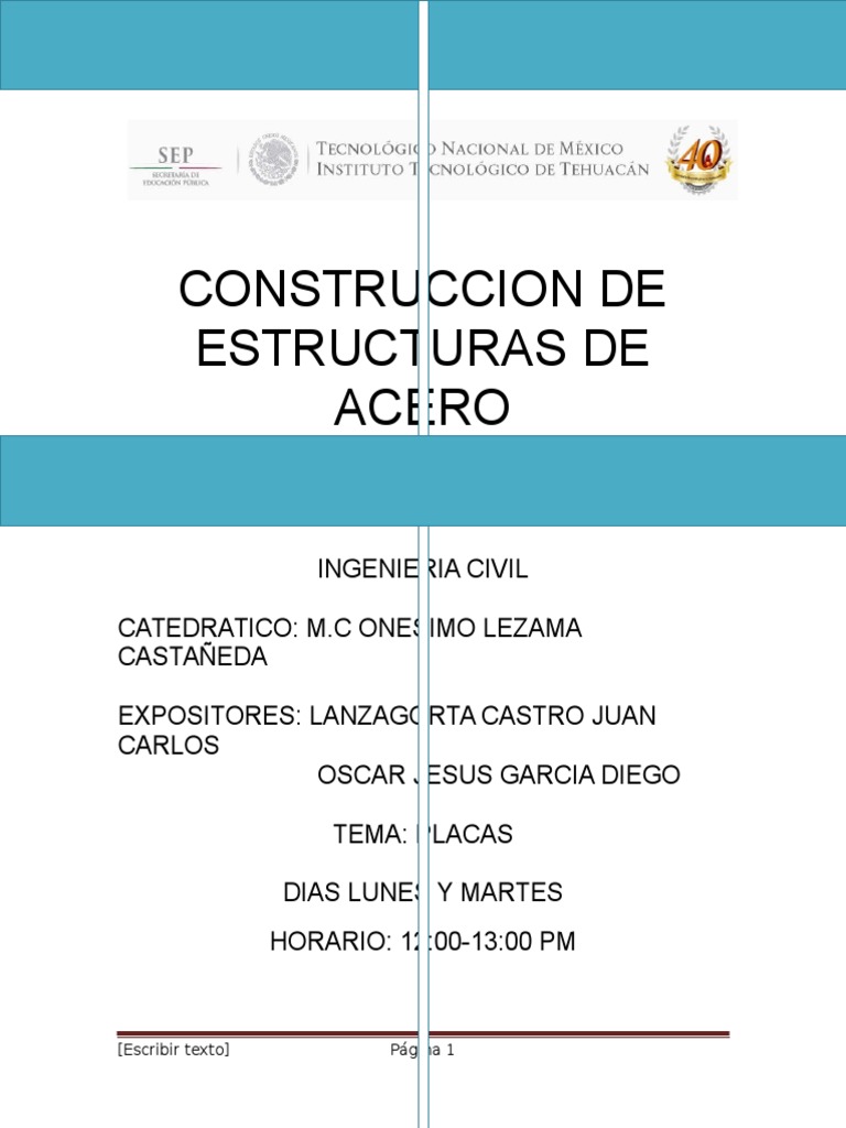 Placas Estructurales | PDF | Fundación (Ingeniería) | Tornillo