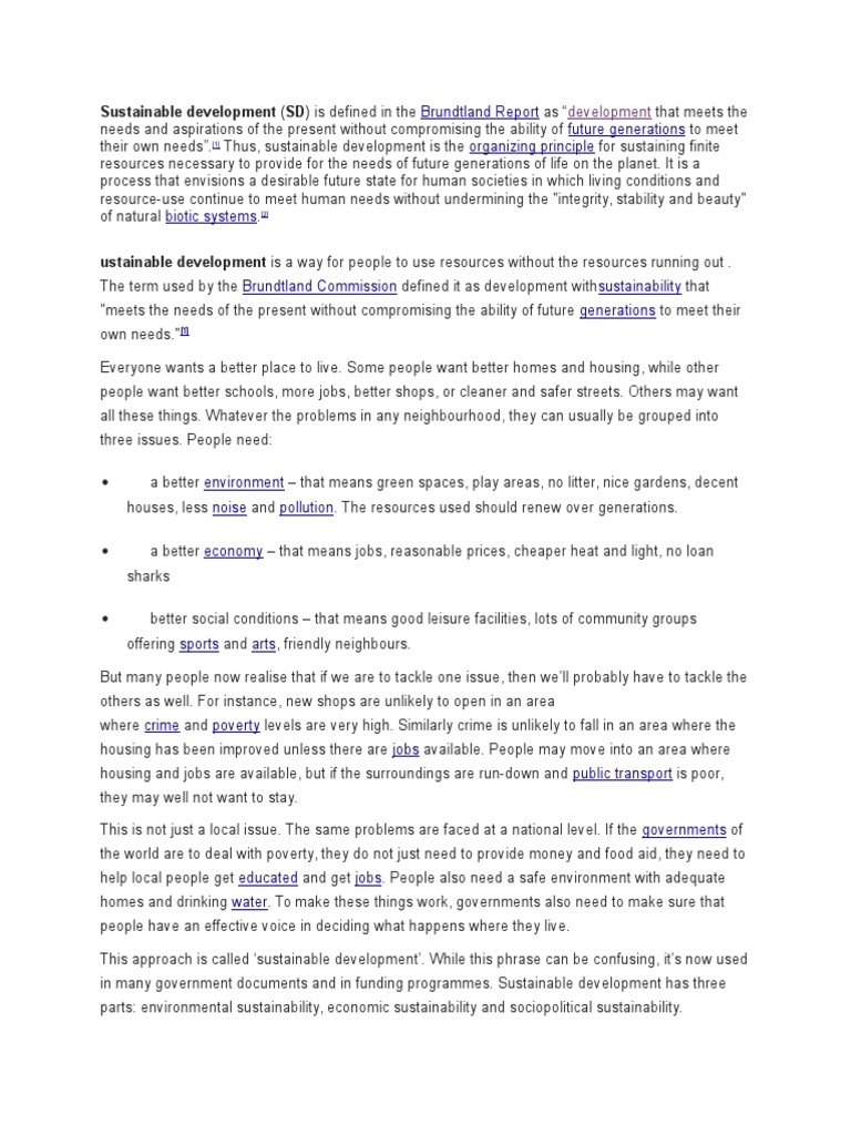 Understanding Sustainability vs. Development | PDF | Sustainability ...