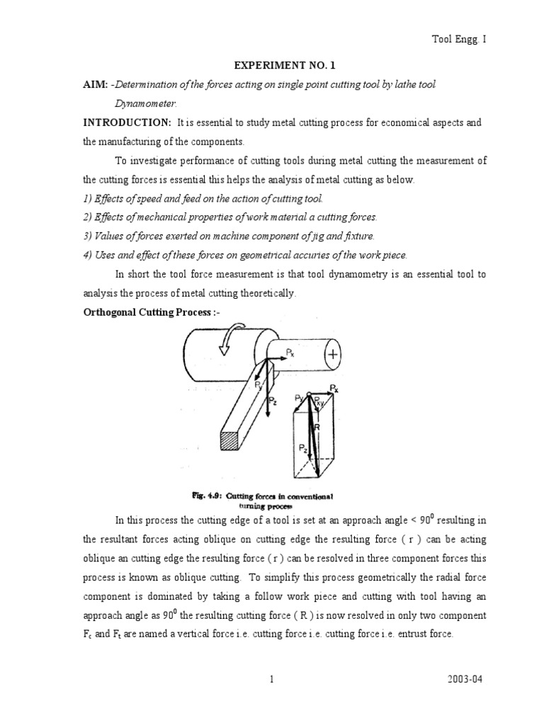 Measuring Forces in Cutting Tools | PDF