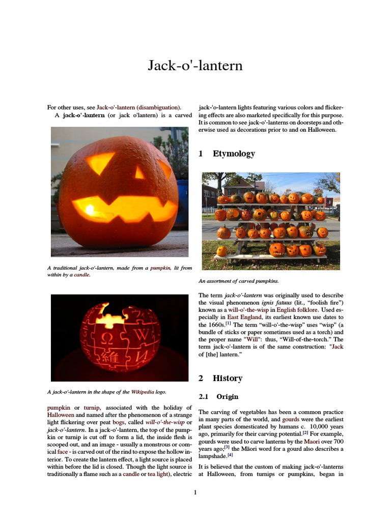Jack O' Lantern PDF | Download Free PDF | Religion And Death | Celtic ...