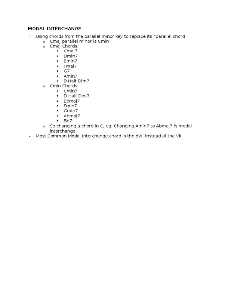 Modal Interchange | PDF
