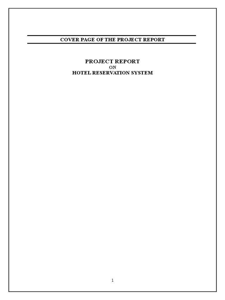 Project Report On Hotel Reservation | PDF | Systems Engineering ...