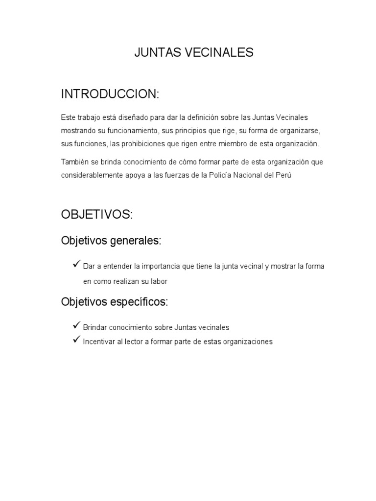 Juntas Vecinales | PDF | Policía | Gobierno local