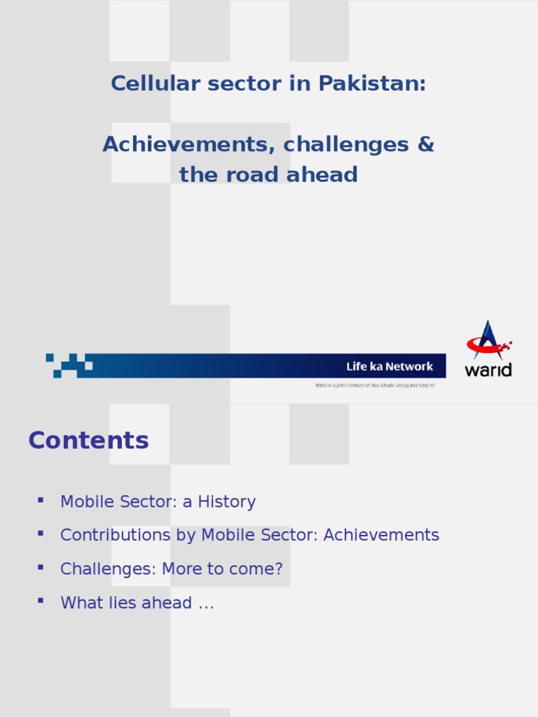 Cellular Sector in Pakistan: Achievements, Challenges & The Road Ahead ...
