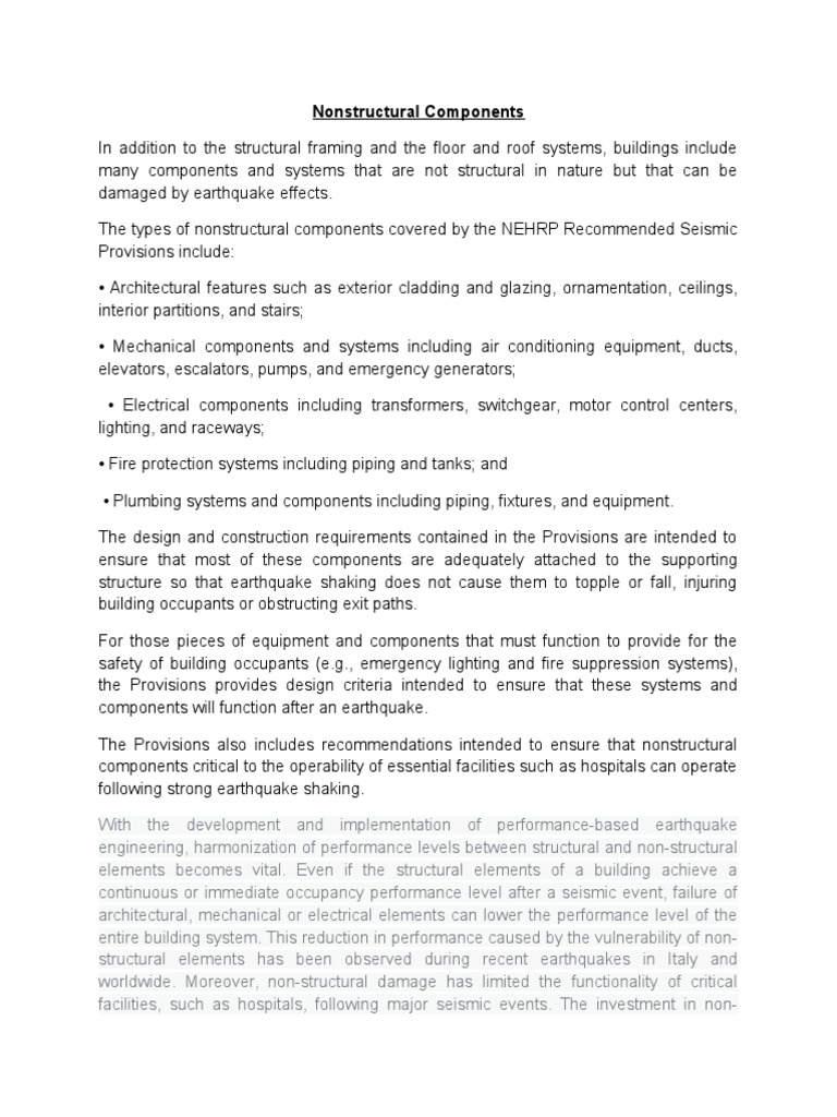Non Structural Components - Elements | Download Free PDF | Earthquakes ...