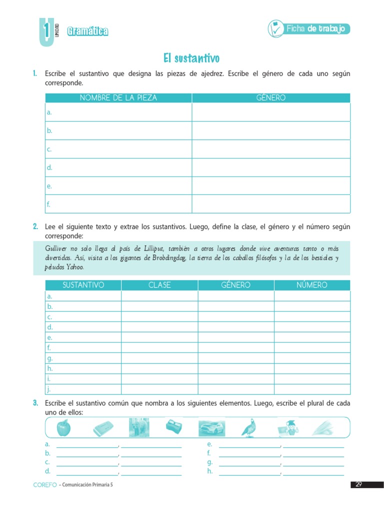 Fichas de Gramática COM 5P PDF | PDF | Adverbio | Predicado (Gramática)