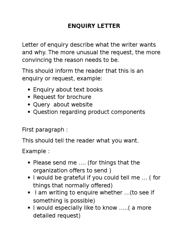 Enquiry Letter | PDF | Business