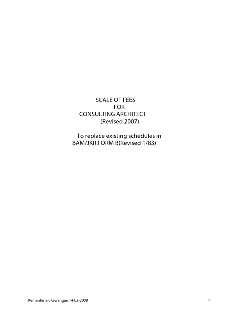 FEE - BAM Scale of Fee (Revised 2007) | PDF
