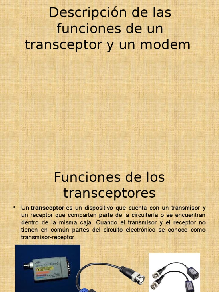 Descripción de Las Funciones de Un Transceptor y | PDF