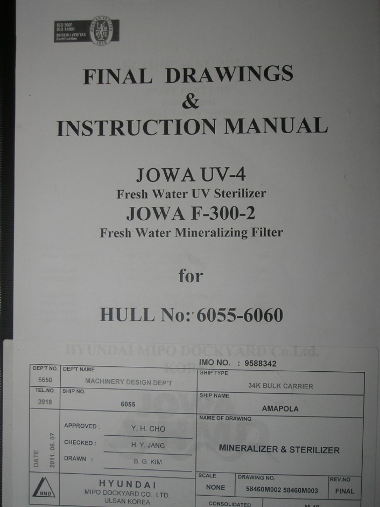 Mineralizer JOWA F-300-2 Sterilizer JOWA UV-4 PDF | PDF
