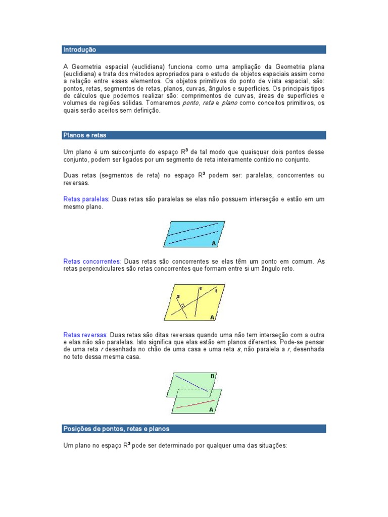 Geometria Espacial | PDF | Plano (Geometria) | Espaço Euclidiano