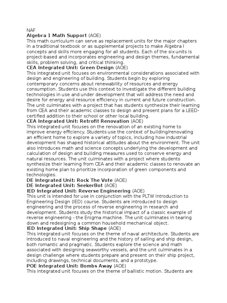 NAF Approved Courses | PDF | Accounting | Entrepreneurship