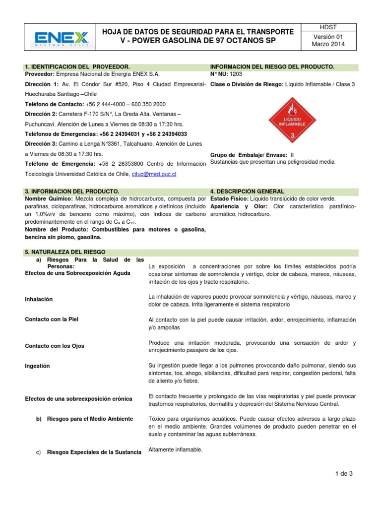 Hdst - Gasolina 97 Sp v Power | Gasolina | Sistema respiratorio