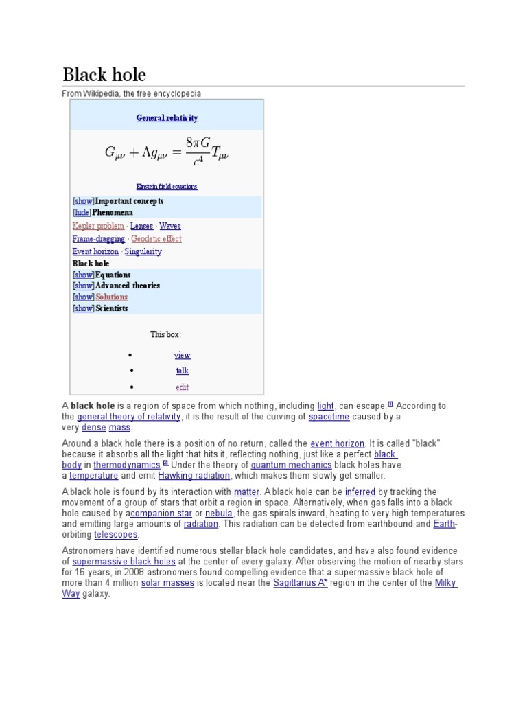Exploring the Phenomena of Black Holes: From Formation and Properties ...