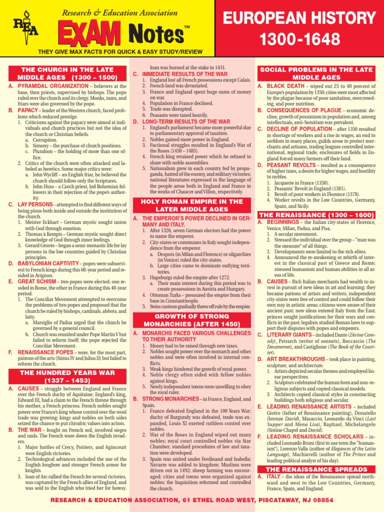 AP Euro History Review Charts | Download Free PDF | Oliver Cromwell ...