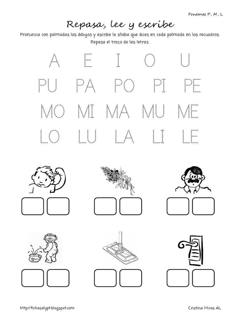 Lectoescritura Silabas P, M, S | PDF