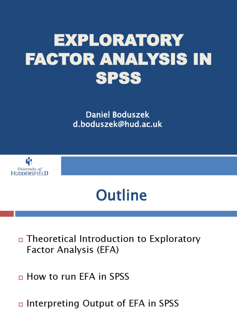 EFA in SPSS: A Step-by-Step Guide | PDF | Factor Analysis | Correlation ...