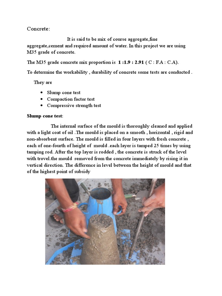 Concrete:: Slump Cone Test | PDF