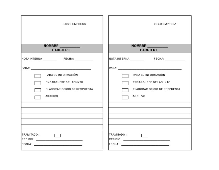 Formato Nota Interna Gnal. | PDF