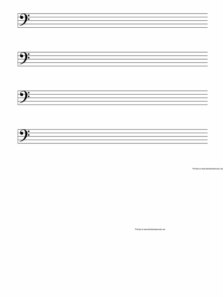 Hoja Con Pentagrama Clave Fa | PDF