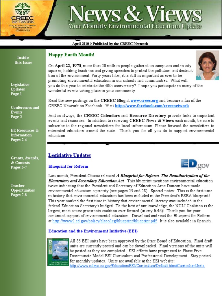 Celebrating Earth Month 2010 Events | PDF | Childhood | Teachers