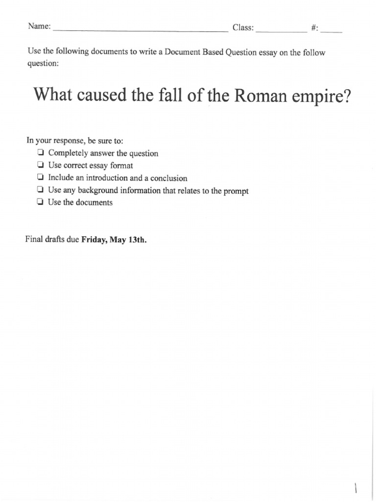 Fall of Rome DBQ | PDF